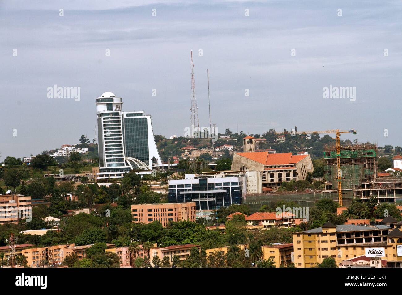 The centre of Kampala, capital of Uganda in the heart of Central Africa ...