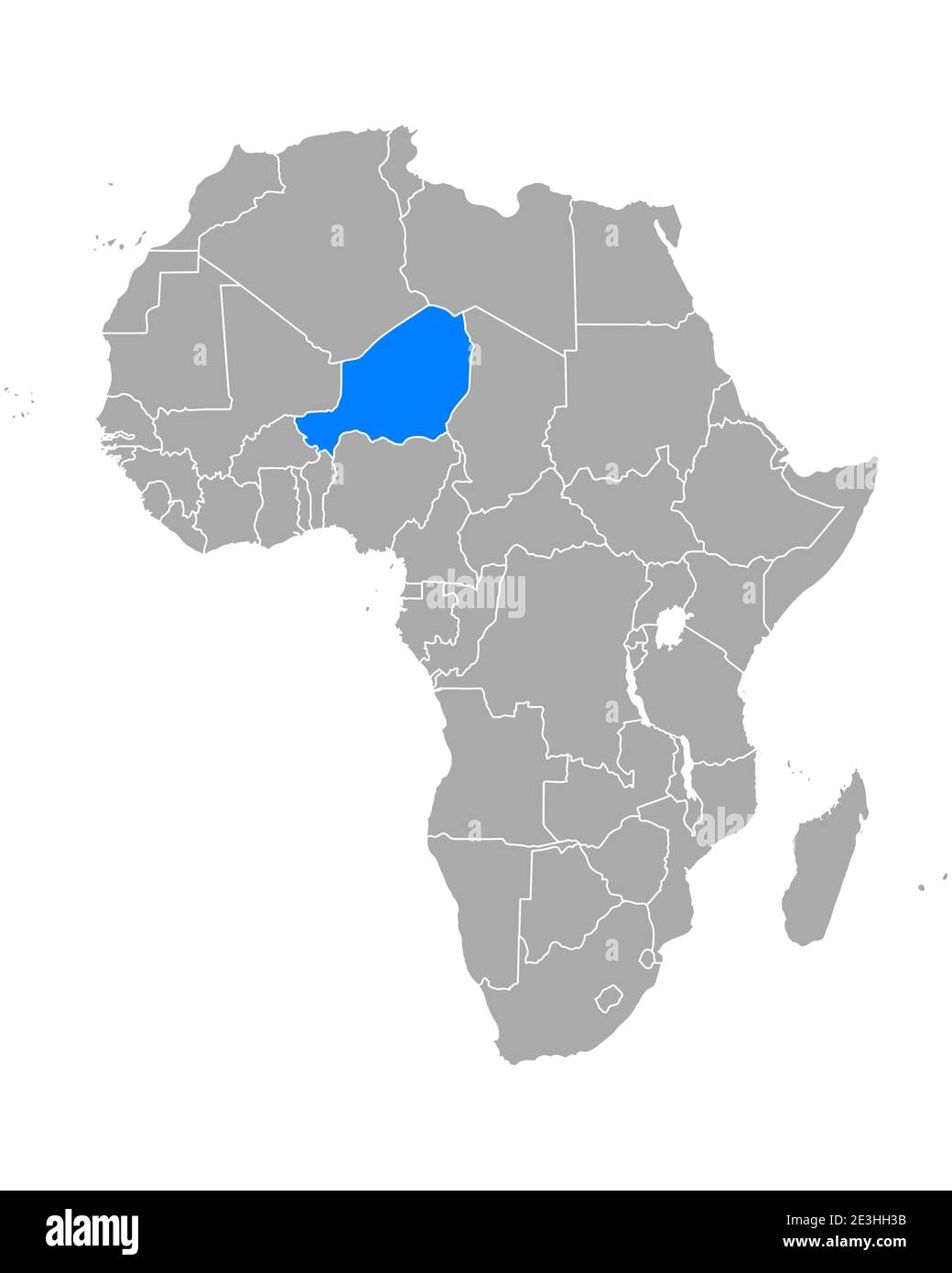 Map of Niger in Africa Stock Photo - Alamy