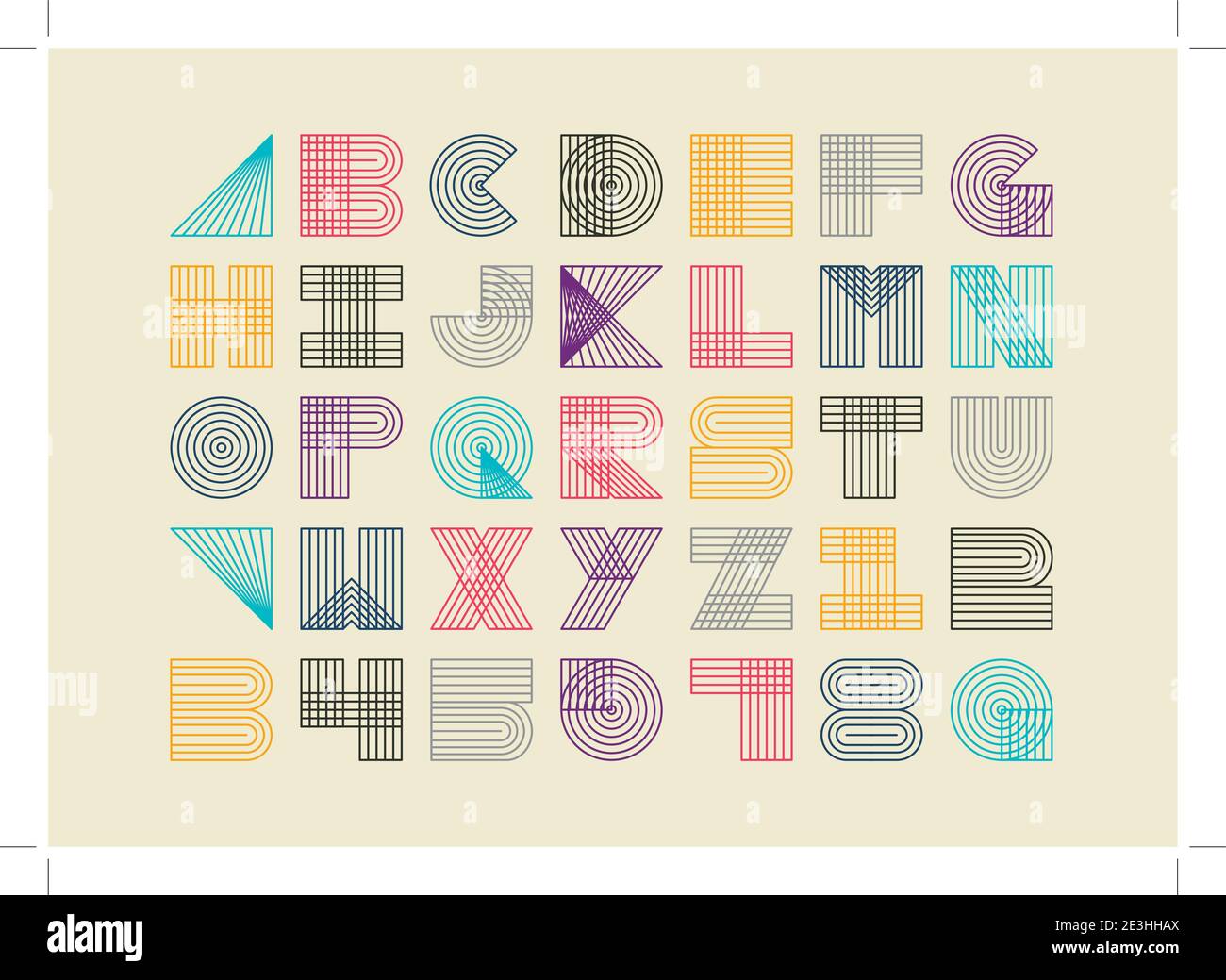 Vector of stylized alphabet and font Stock Vector Image & Art - Alamy