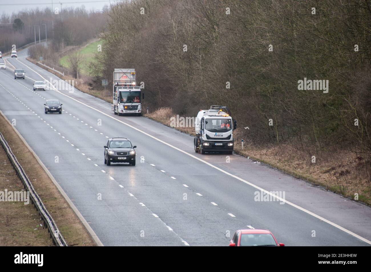 Around the UK - Cleaning team on the M61 Southbound, having past ...
