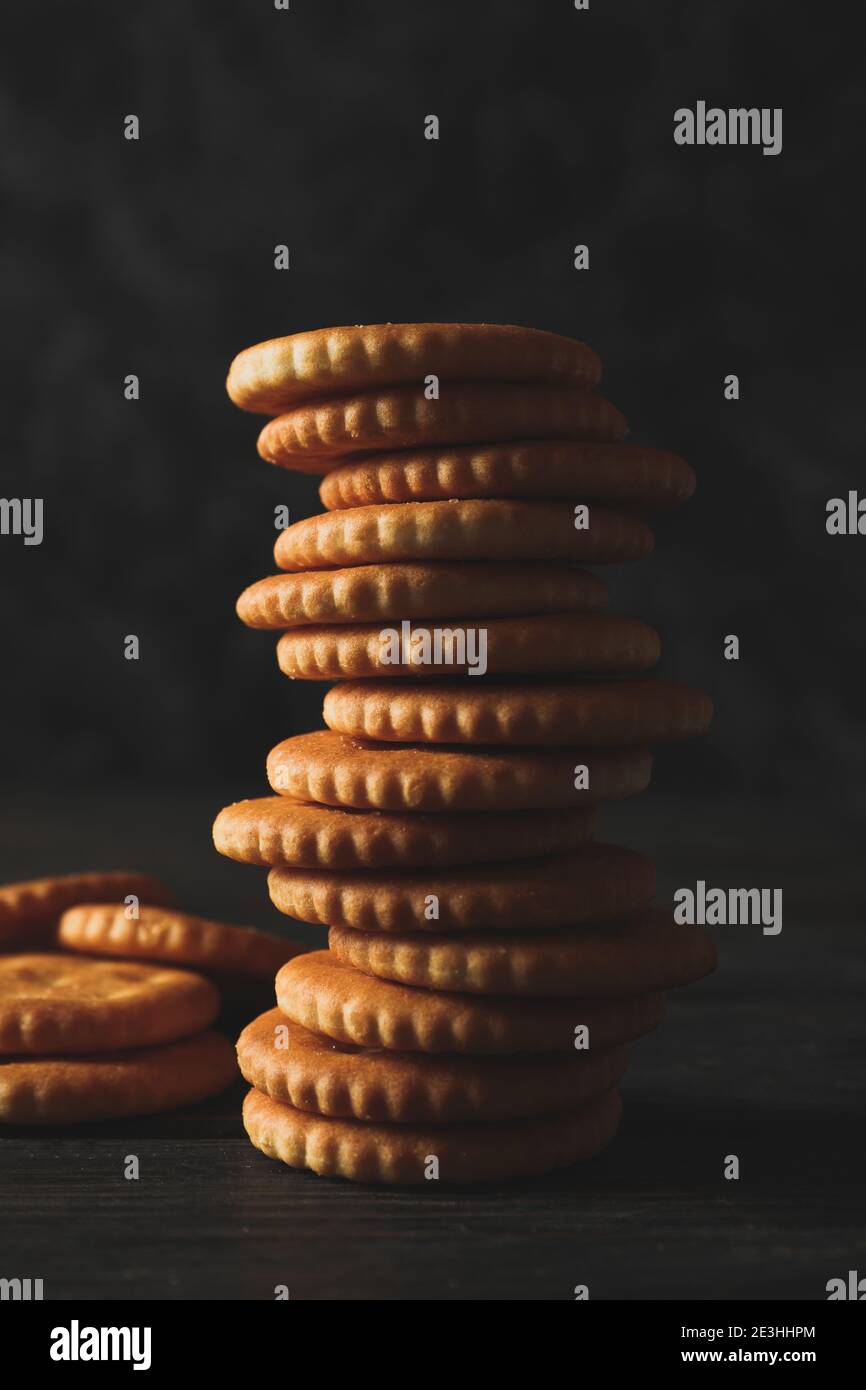 Pile cracker biscuits on hi-res stock photography and images - Alamy