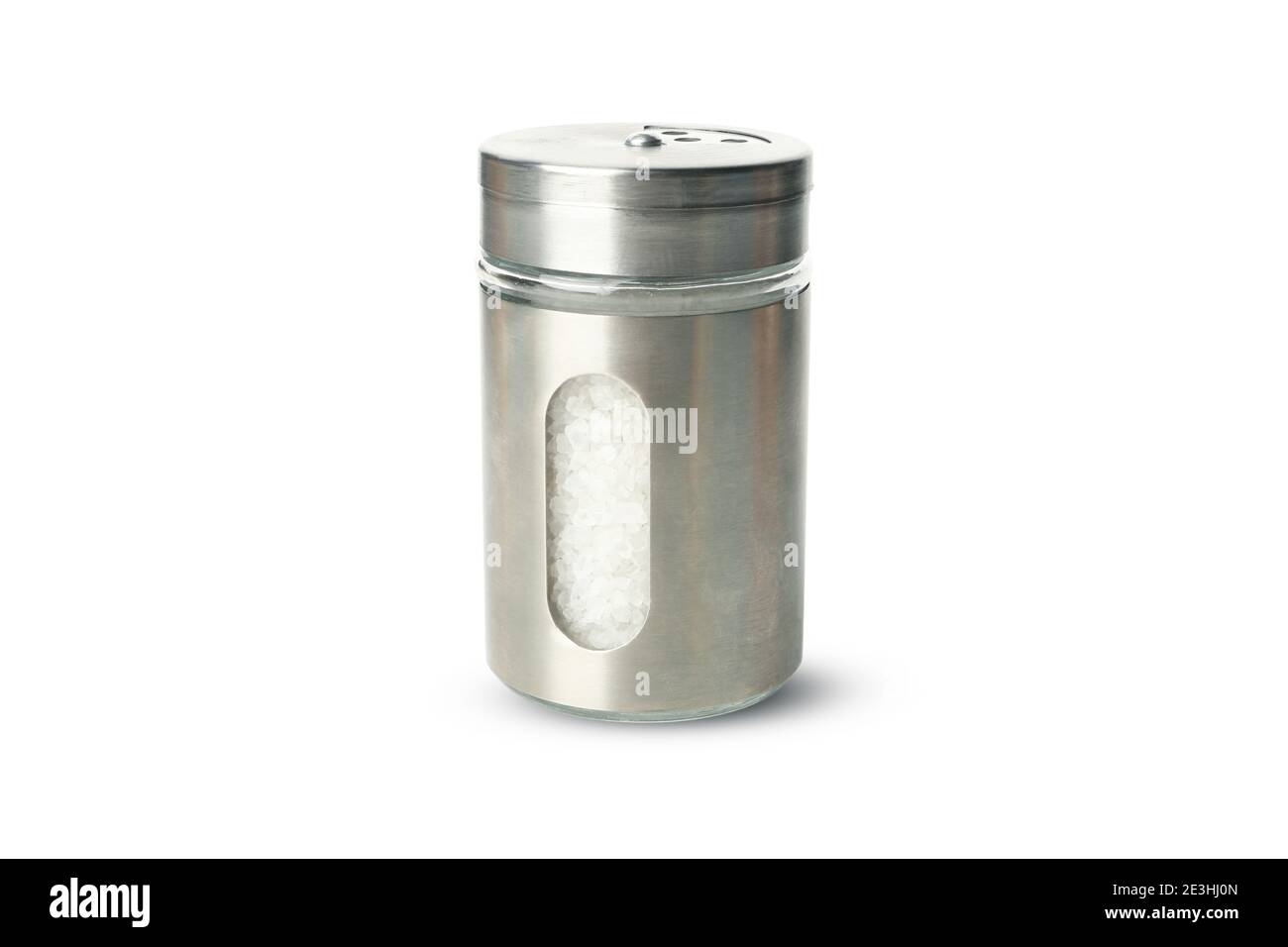 Metal salt shaker with salt isolated on white background Stock Photo ...