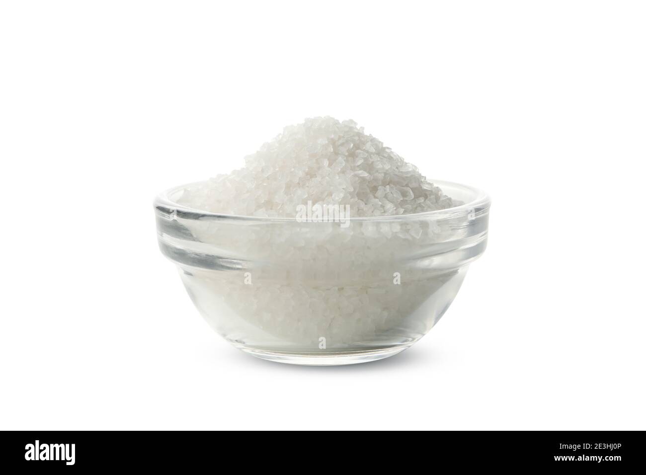 Glass bowl of salt isolated on white background Stock Photo - Alamy