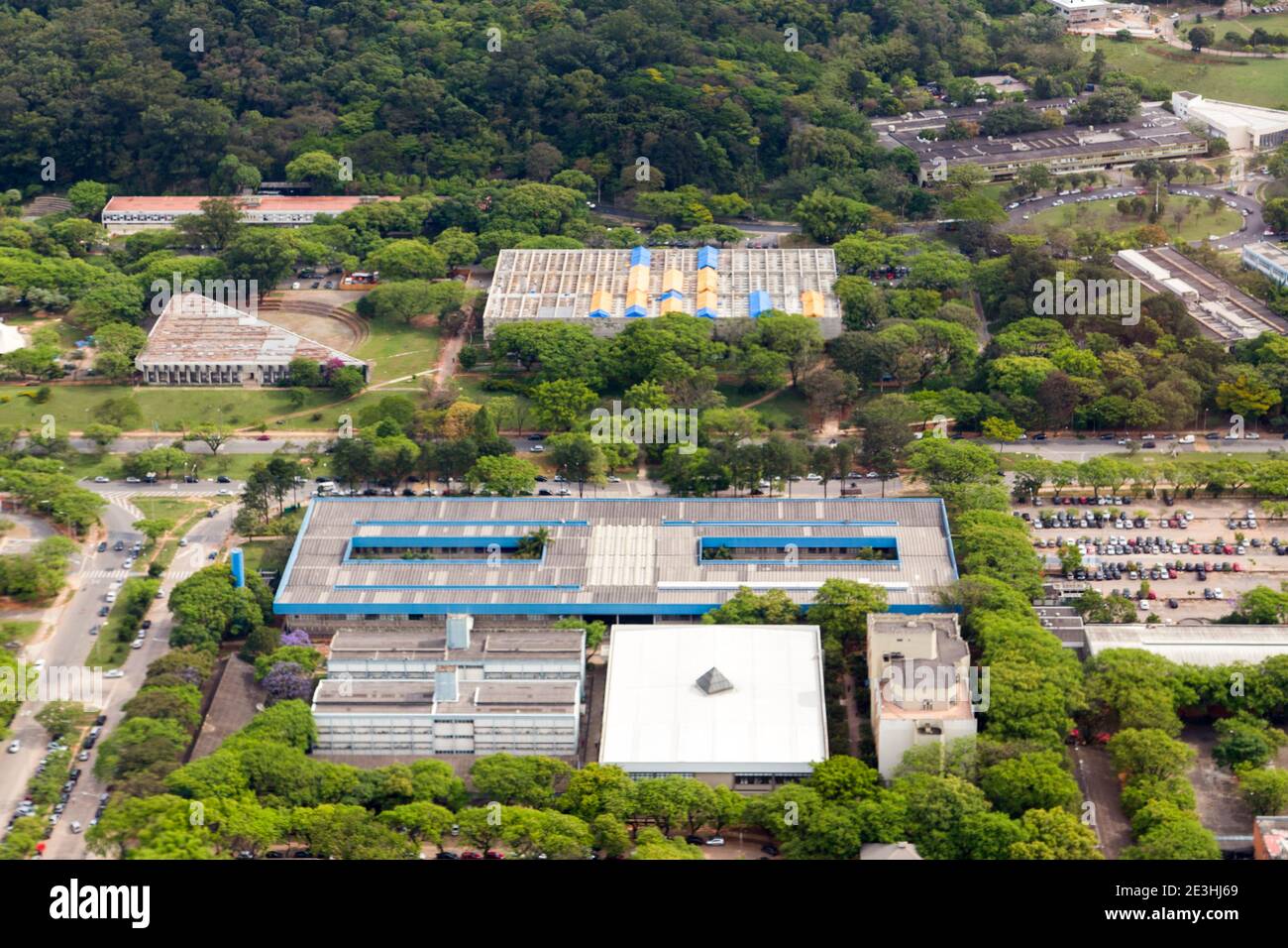 Aerial view of campus of the University of São Paulo - Brazil - FAU e ...