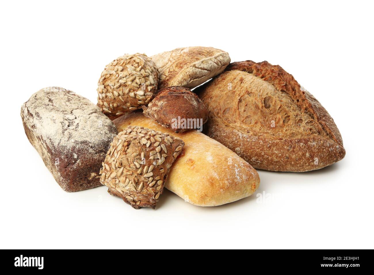 Fresh bakery products isolated on white background Stock Photo - Alamy