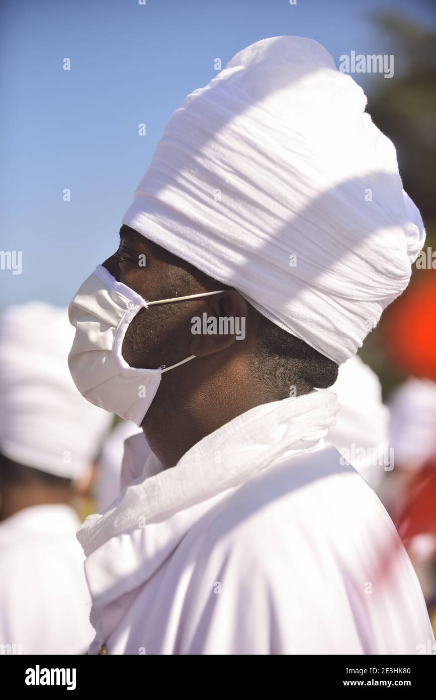 Priests wearing masks during #Timket celebration in Ethiopia at COVID ...