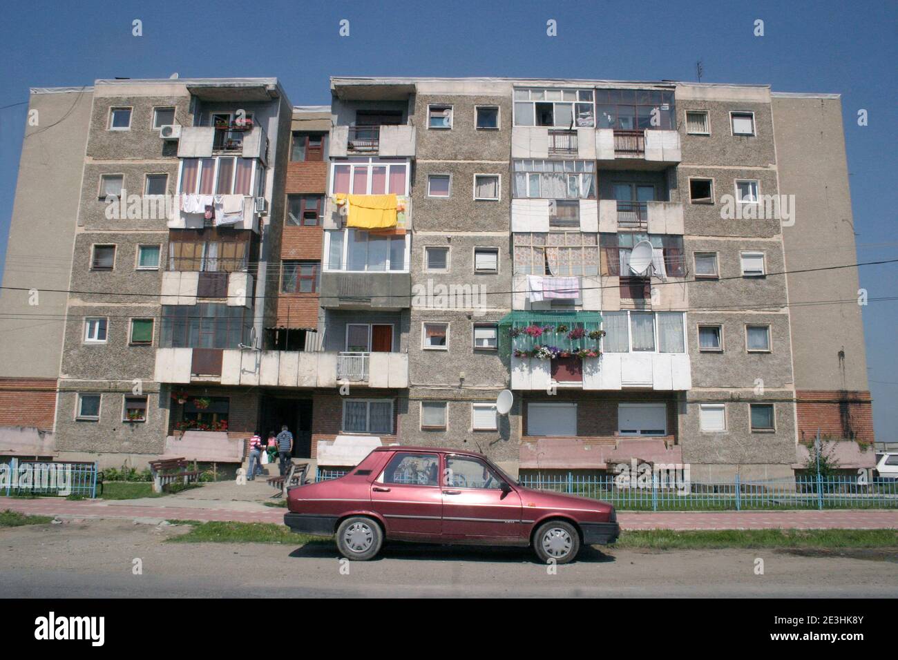 Communist-era apartment building in Romania Stock Photo - Alamy