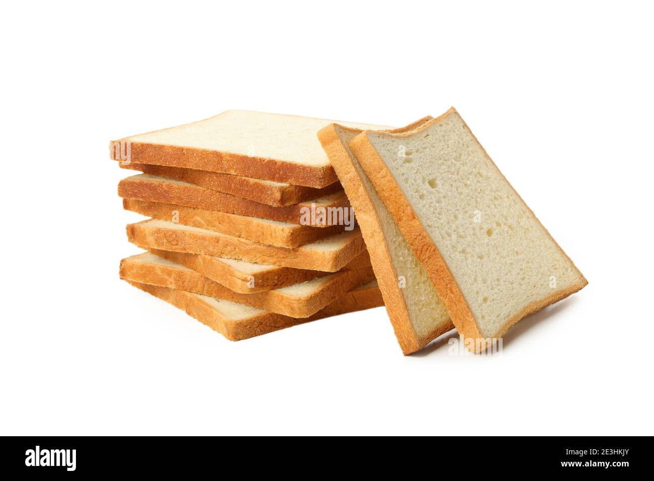 Pile of toast bread isolated on white background Stock Photo - Alamy
