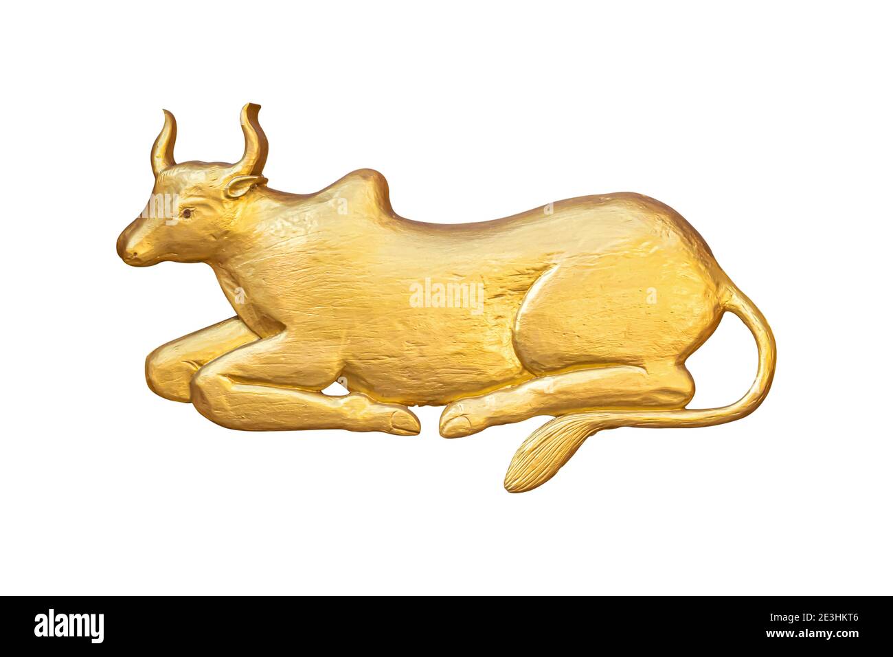 Cow golden isolated on white background with clipping path Stock Photo ...