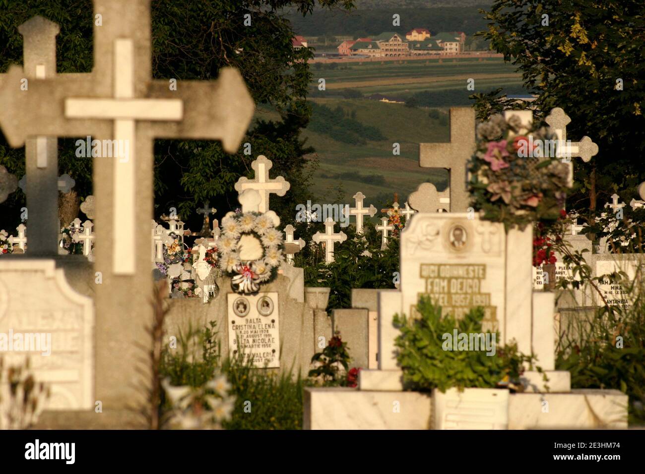 Large Christian Orthodox cemetery in Romania Stock Photo - Alamy