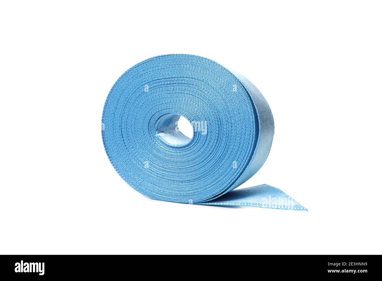 Blue silk ribbon isolated on white background Stock Photo - Alamy