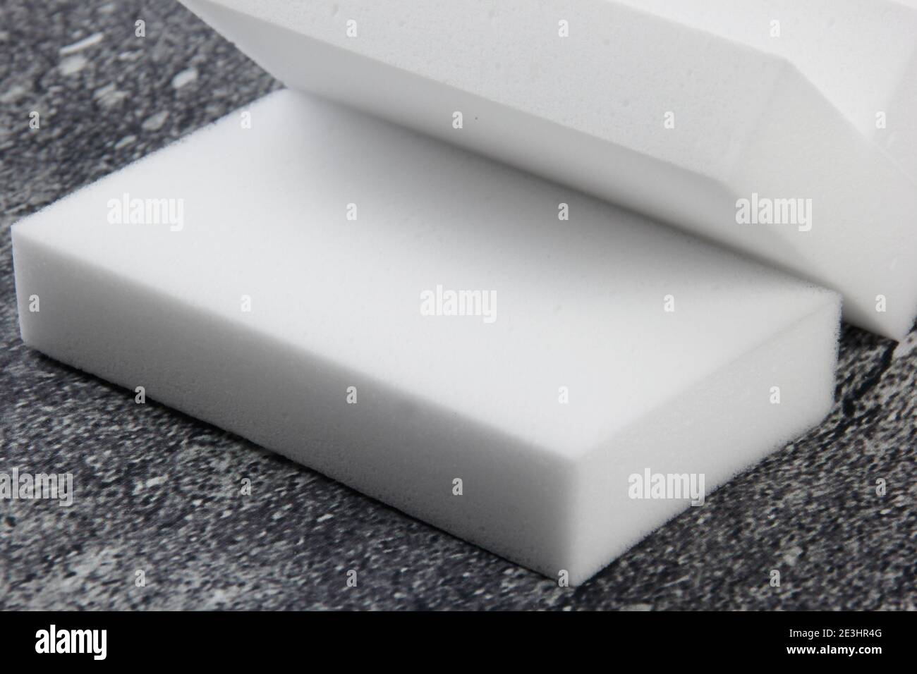 Melamine household sponge. Melamine sponges on dark background, tools ...