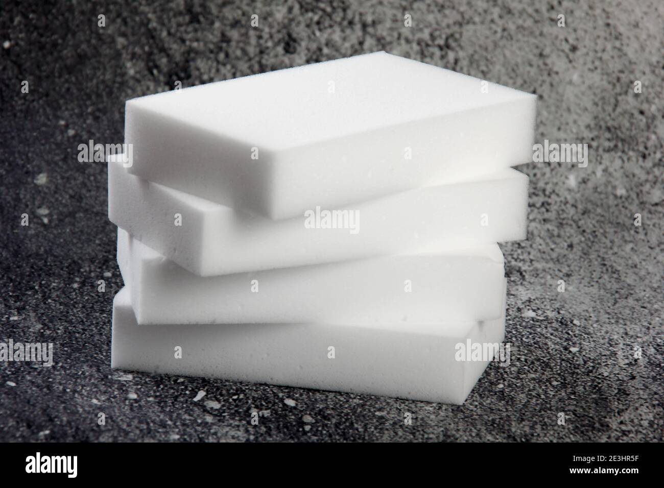 Melamine household sponge. Melamine sponges on dark background, tools ...