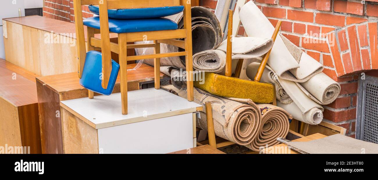 Panorama Bulky garbage collection at a flat resolution Stock Photo - Alamy