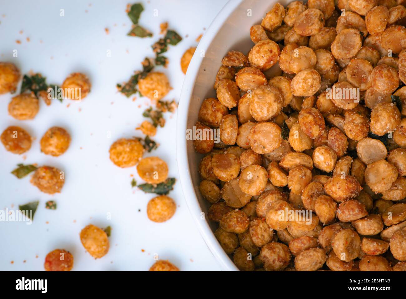 View of fried Chana dal with spices. Famous Indian sweet and savoury ...