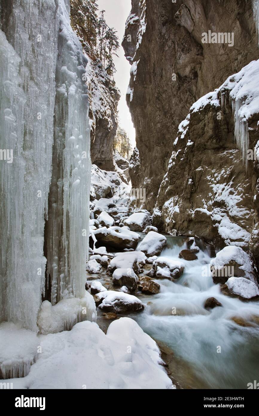 Partnachklamm - Partnach gorge near Garmisch-Partenkirchen. Bavaria ...