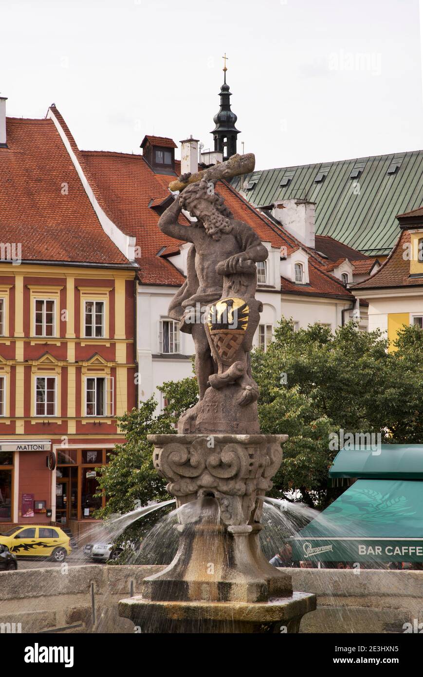 Fountain with statue of Roland at Square of King George of Podebrady ...