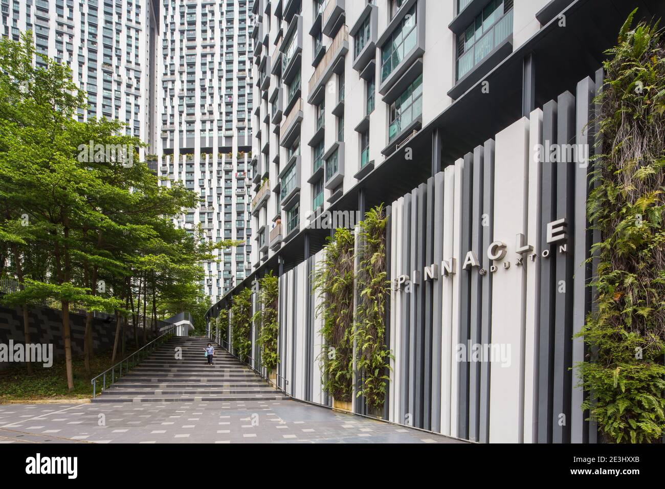 Landscaping design and architecture in urban environment. The Pinnacle ...