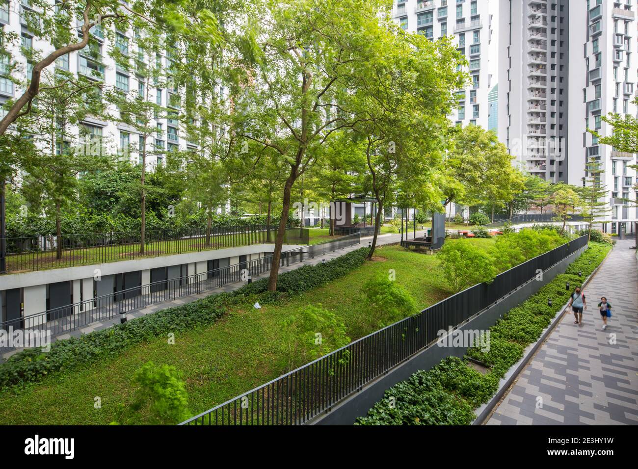 Landscaping design and architecture in urban environment. Singapore ...
