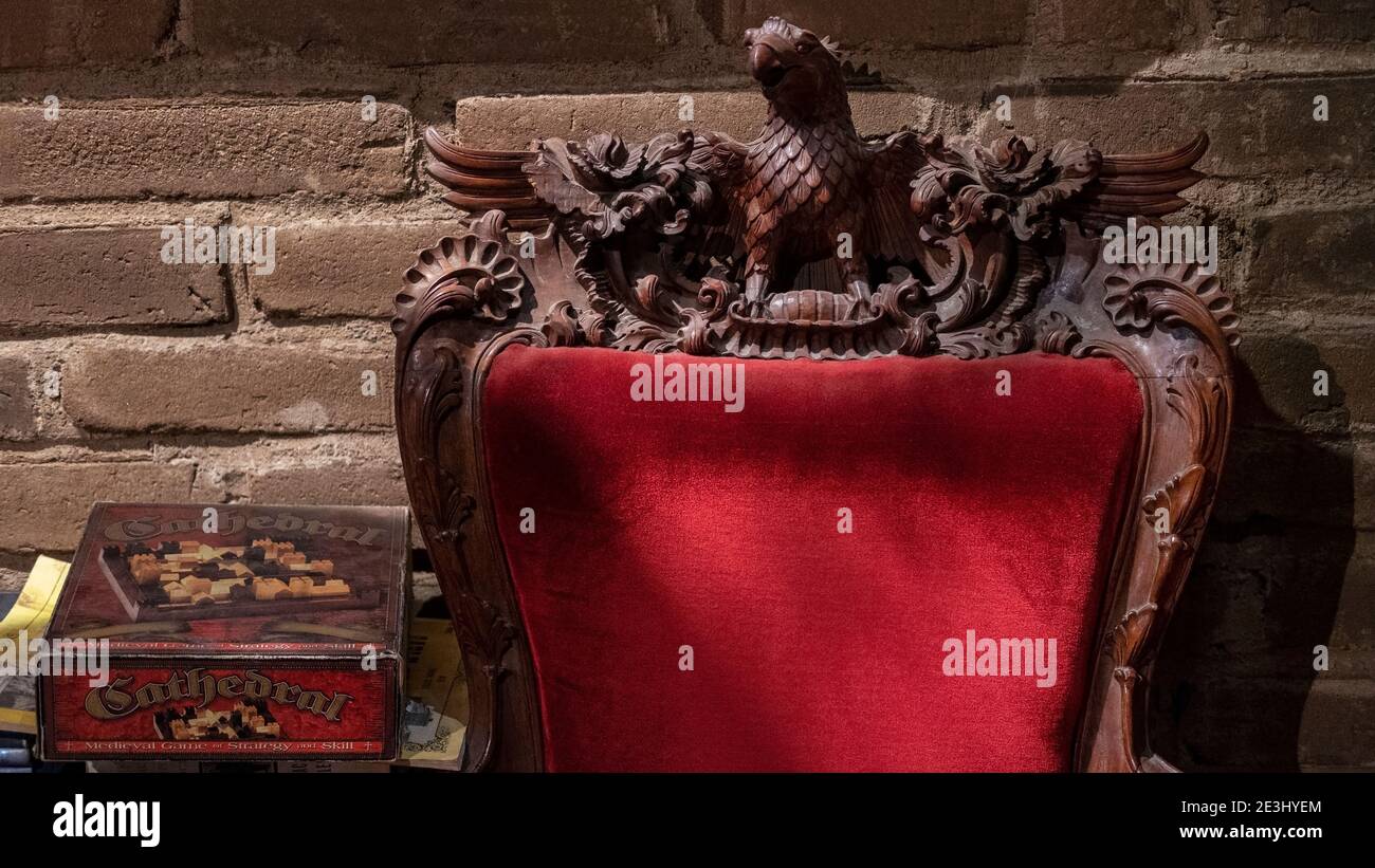 Vintage medieval board game known as Cathedral set on a small table ...