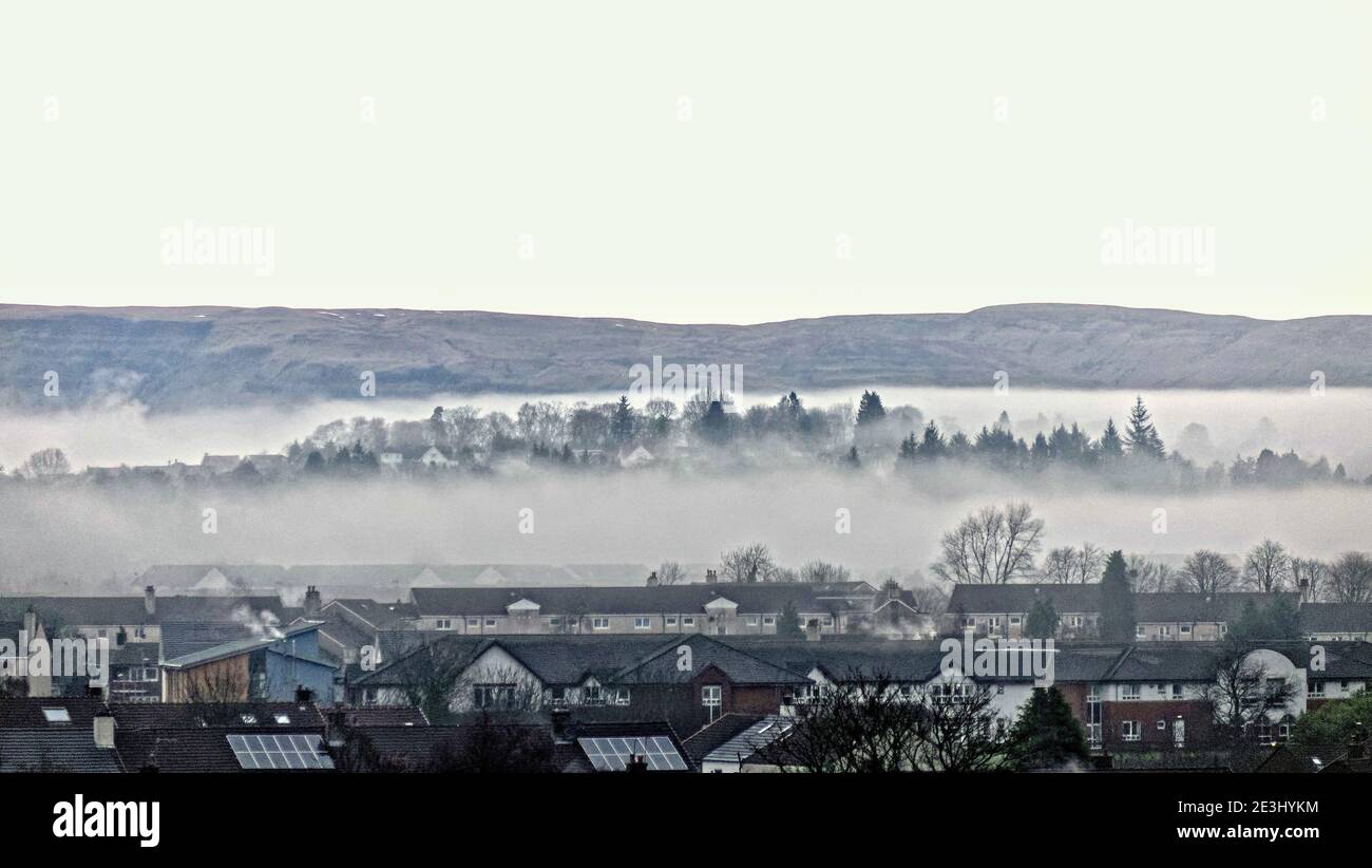Glasgow, Scotland, UK. 19th January, 2021, UK Weather: The outskirts of ...