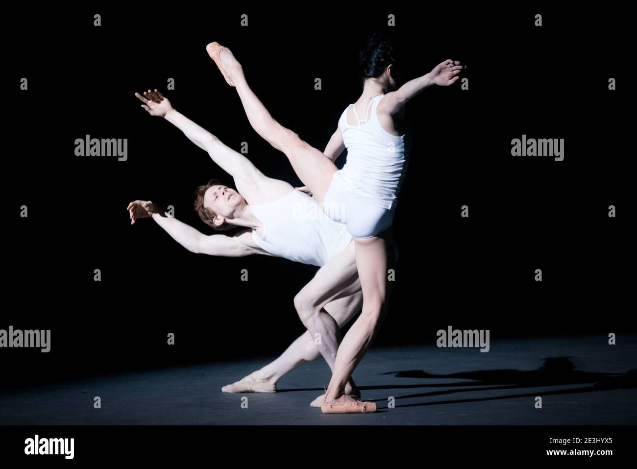 Ballet stars Natalia Osipova and Edward Watson on stage rehearsing the ...