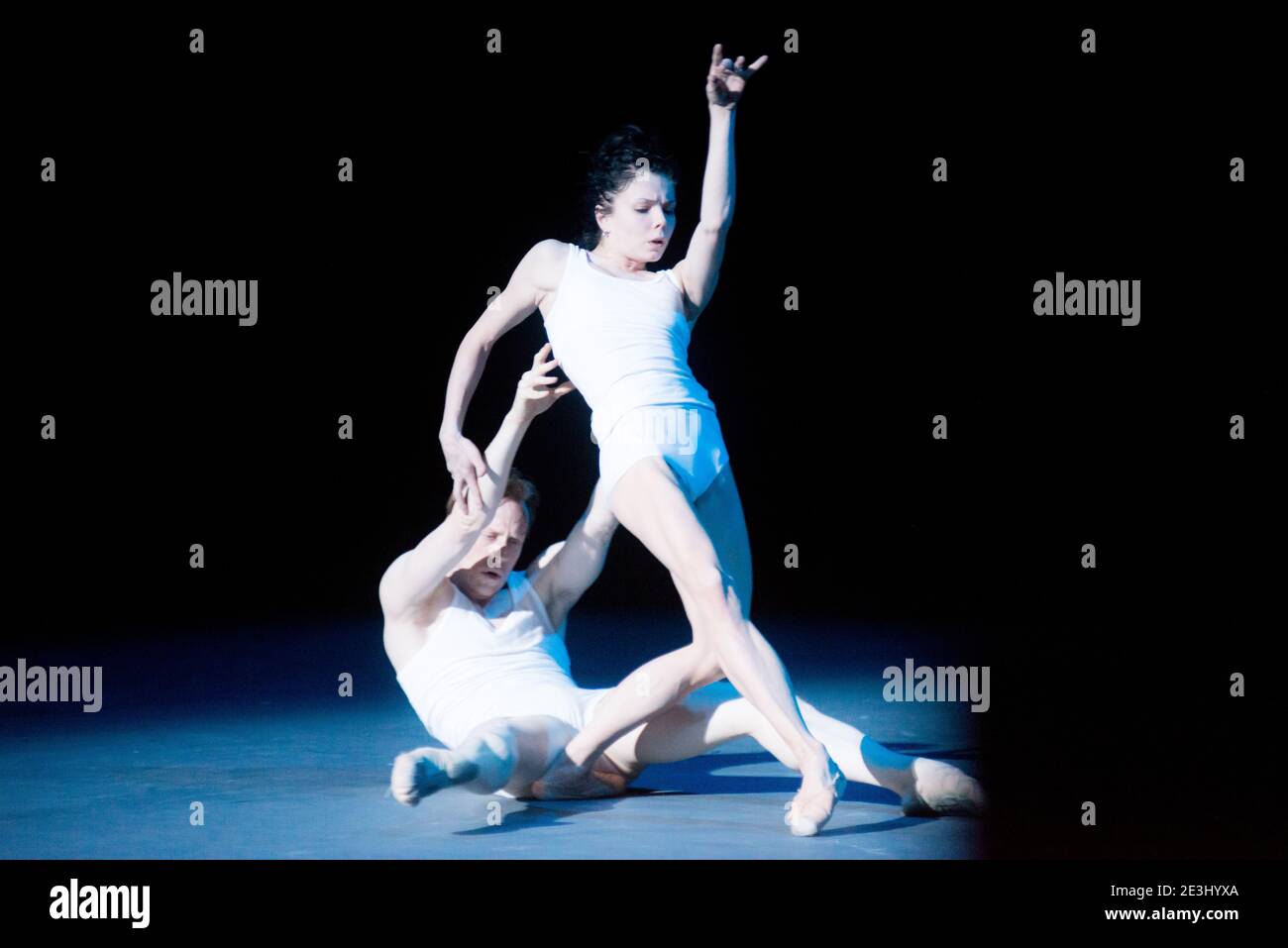 Ballet stars Natalia Osipova and Edward Watson on stage rehearsing the ...