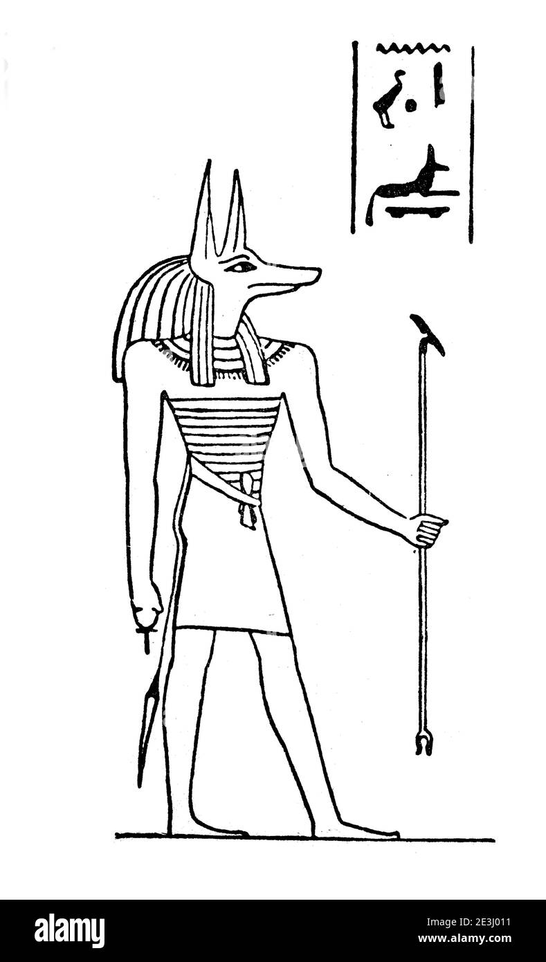Ancient Egyptian God Anubis Drawing