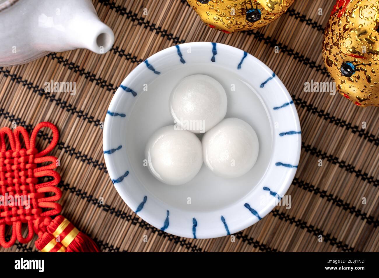 Top View Of Big Tangyuan Yuanxiao Glutinous Rice Dumpling Balls For