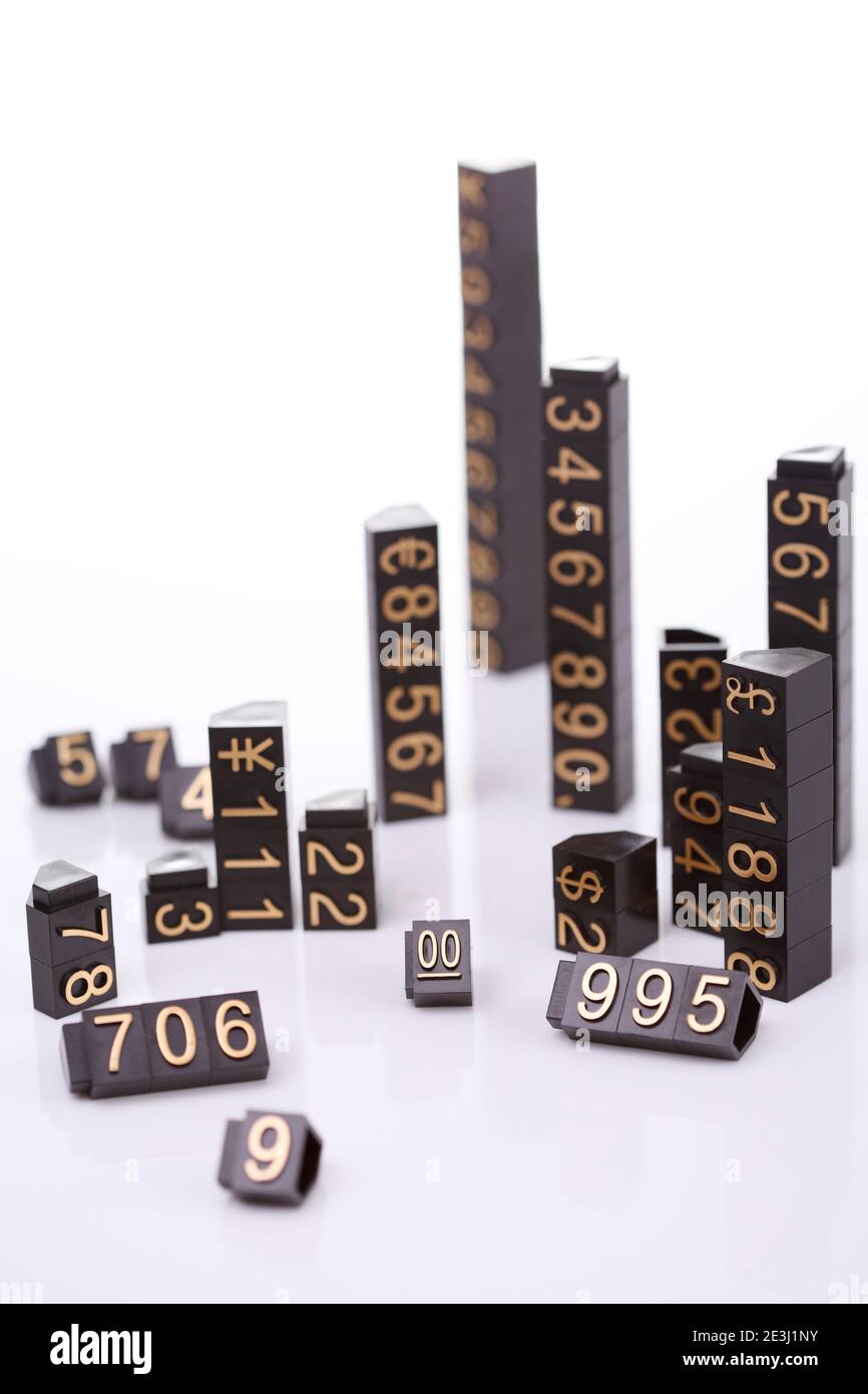 Number and currency symbols high quality photo Stock Photo - Alamy