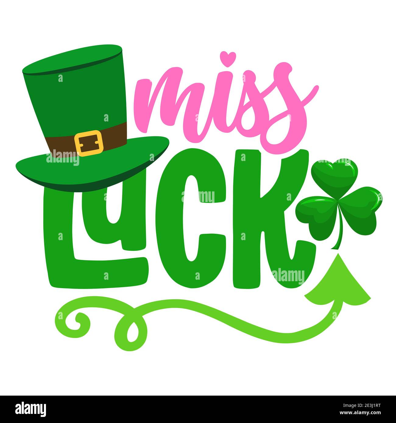 Miss Lucky - funny St Patrick's Day design for posters, flyers, t ...