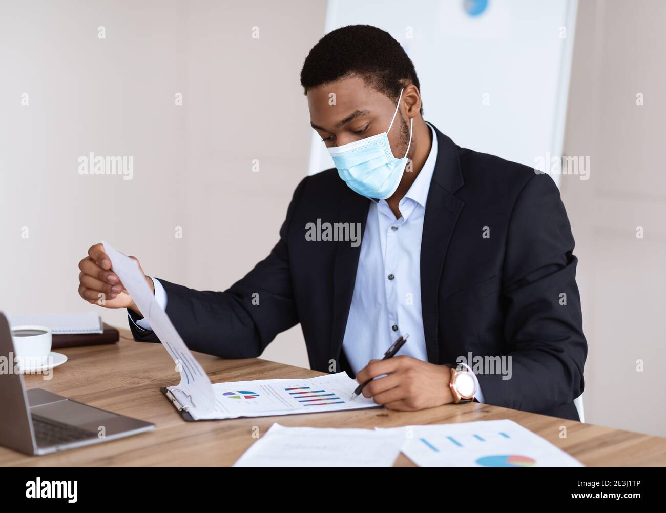 Employee job worker working face mask masks hi-res stock photography ...