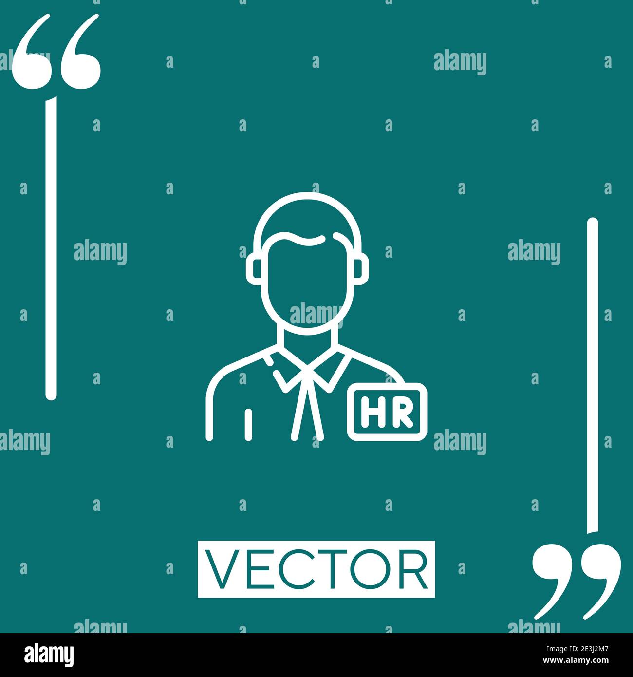 hr vector icon Linear icon. Editable stroke line Stock Vector Image ...