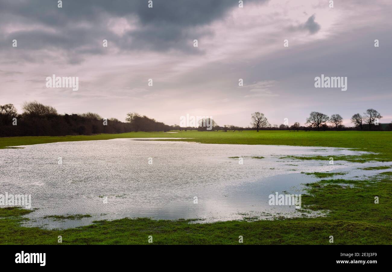 Flooding and poor drainage on open pasture and grazing land on winter ...