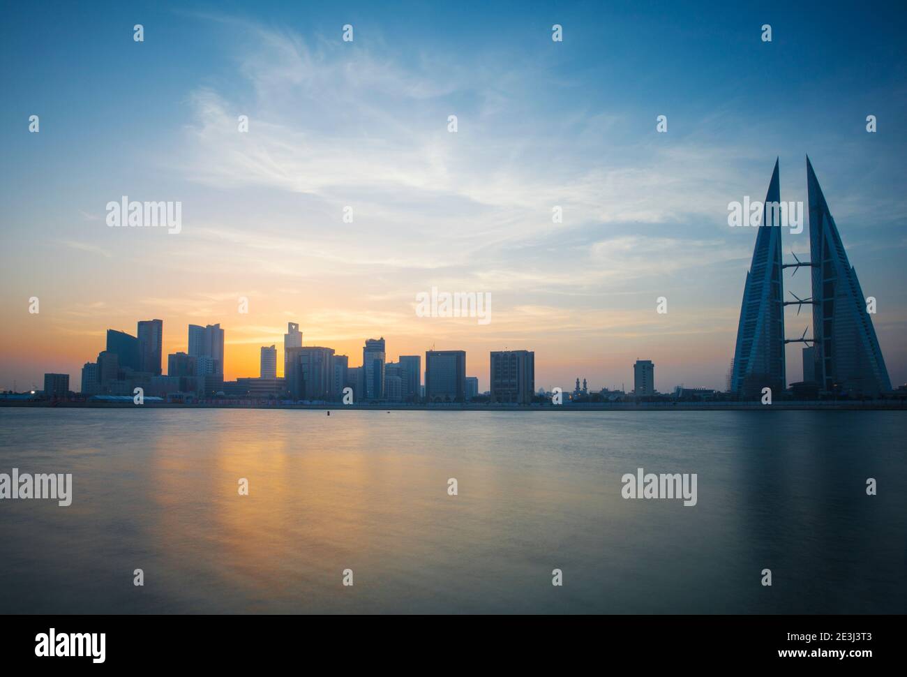 Bahrain, Manama, View of Bahrain Bay, Bahrain World Trade Center and ...