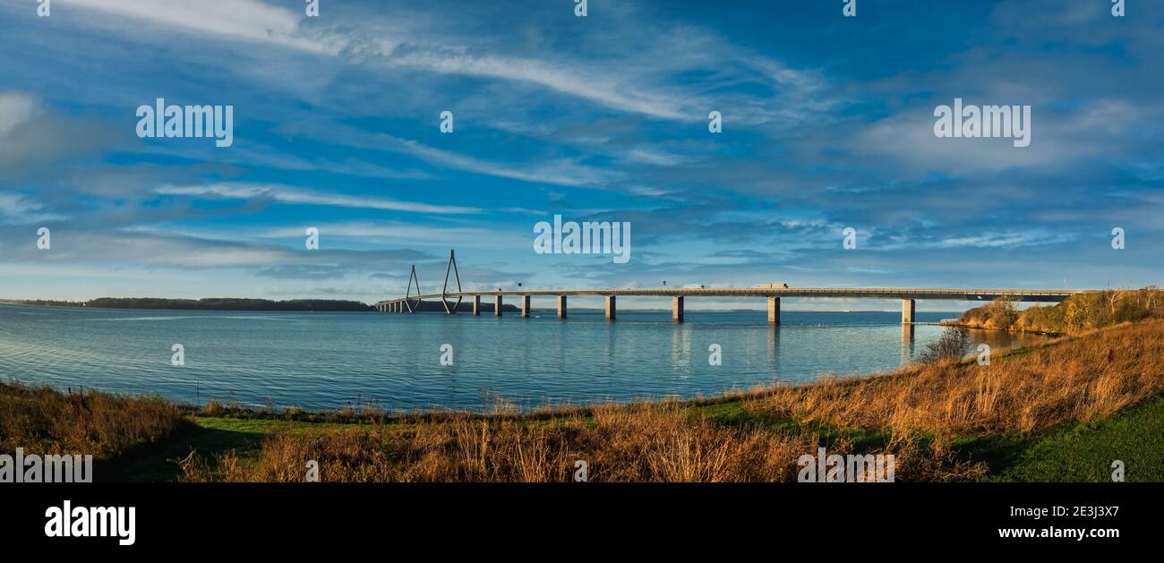 Faroe bridge in the archipelago, southern part of Denmark Stock Photo ...