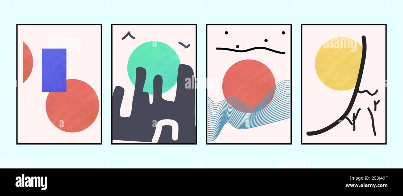 Set of creative abstract illustrations. Vector art Stock Vector Image ...
