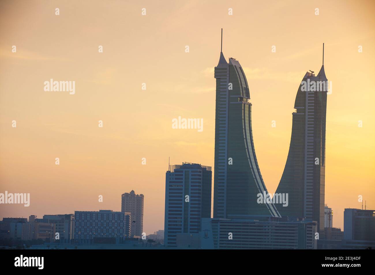 Bahrain, Manama, Bahrain Financial Harbour, Harbour Towers Stock Photo ...