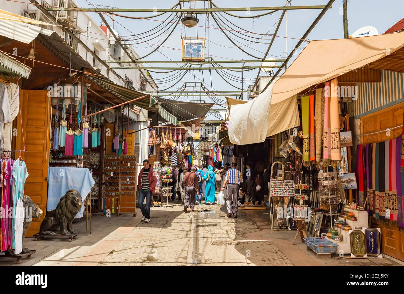 A busy backstreet in the souk in Rabat, Morocco Stock Photo - Alamy