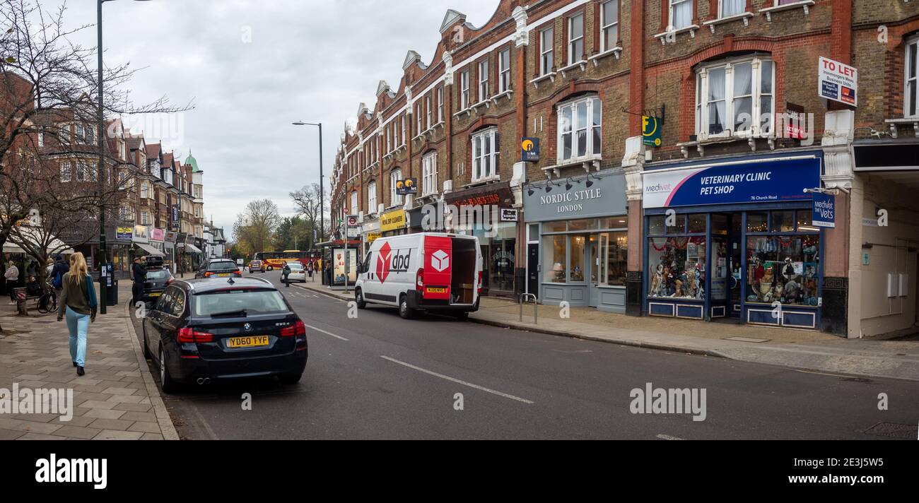 London- Church Street in Barnes, Richmond in south west London Stock ...