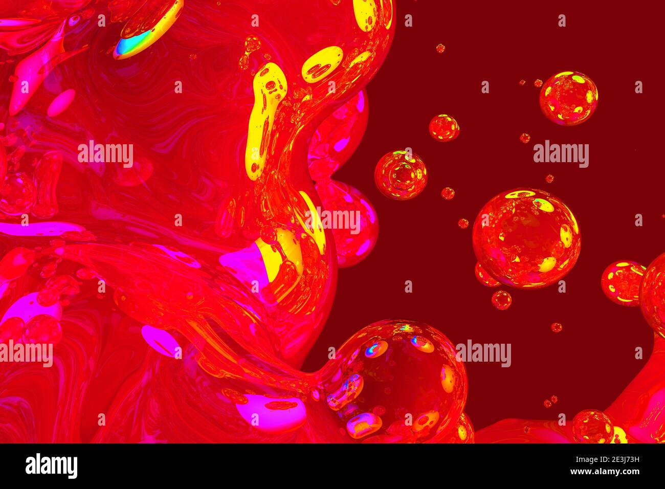 Soap shiny bubbles or liquid abstract gradient texture or background 3D ...