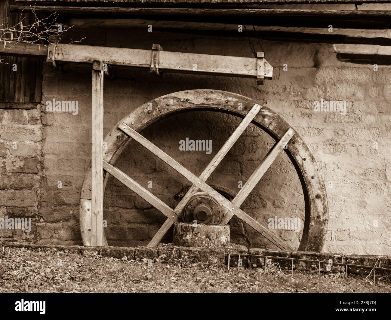 Old stone mill wheel hi-res stock photography and images - Alamy