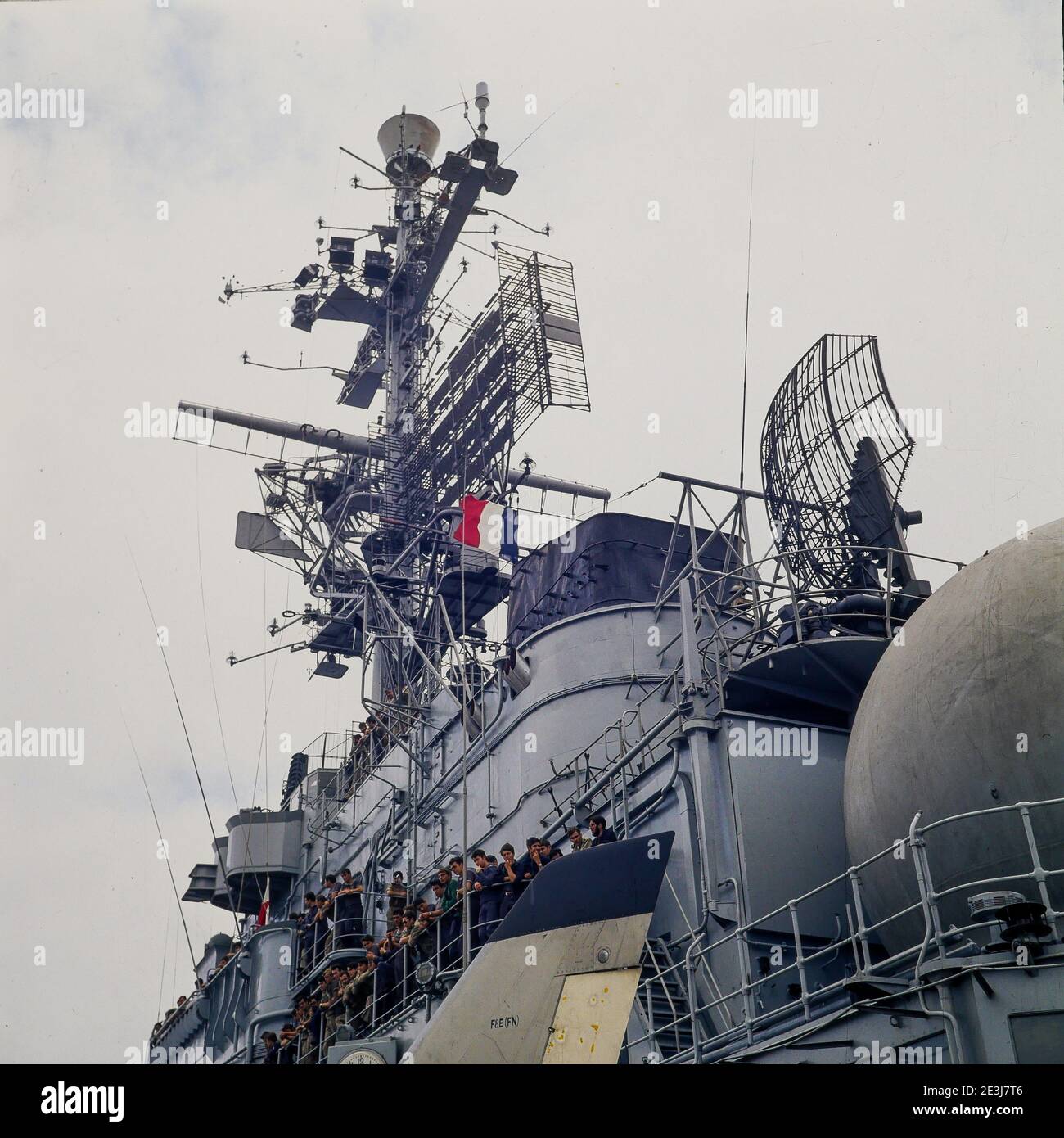 French aircraft carrier Clemenceau sails offshore, France Stock Photo ...