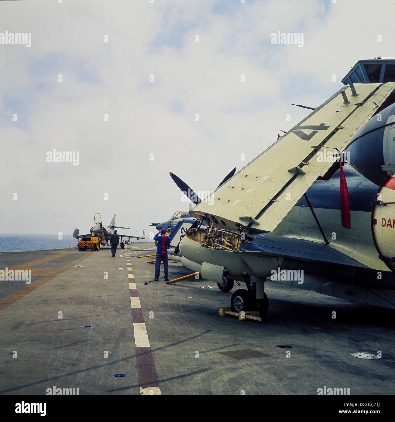 French aircraft carrier Clemenceau sails offshore, France Stock Photo ...