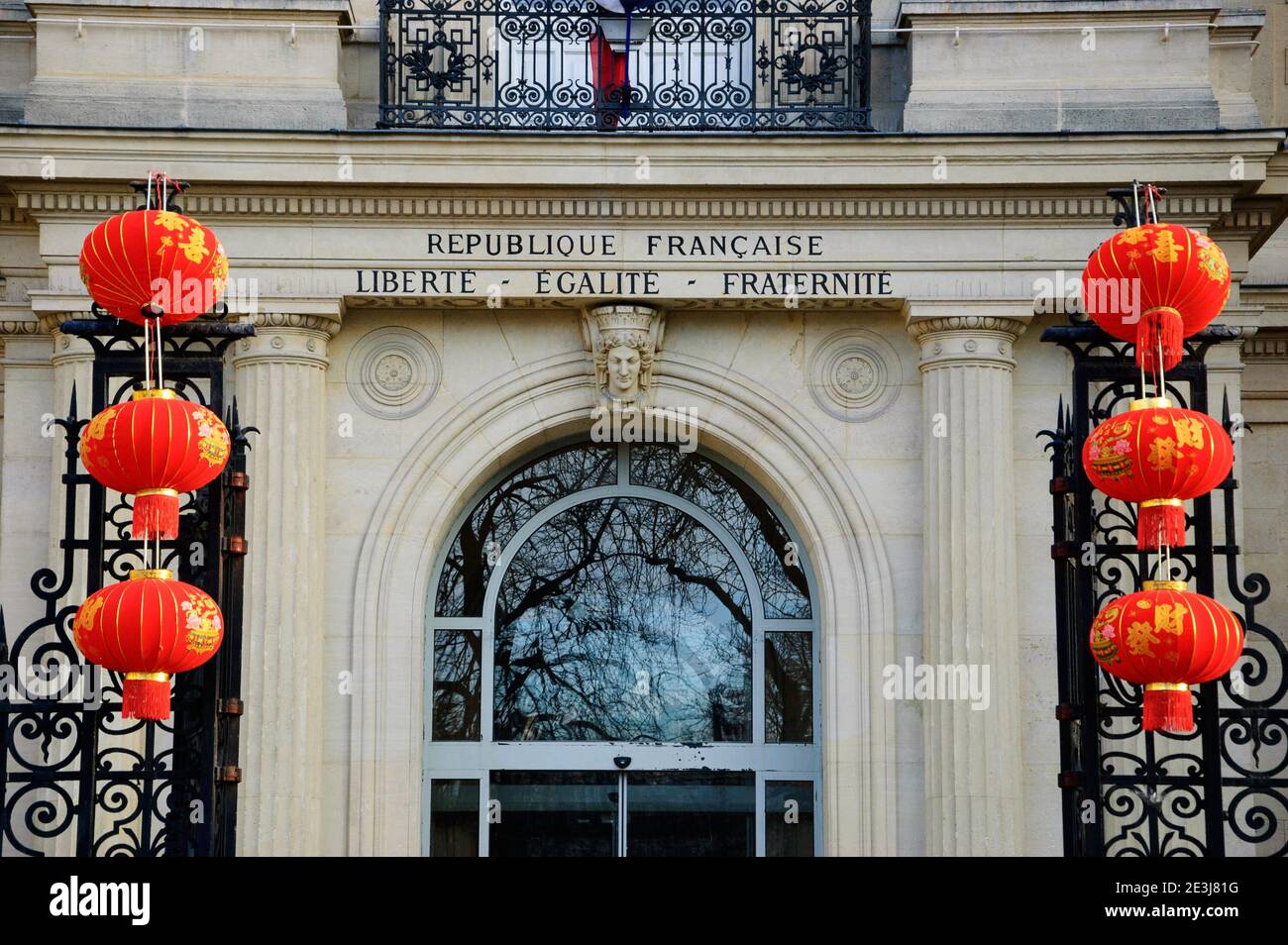 Chinese New Year celebration in Paris, France. City hall of 3rd ...