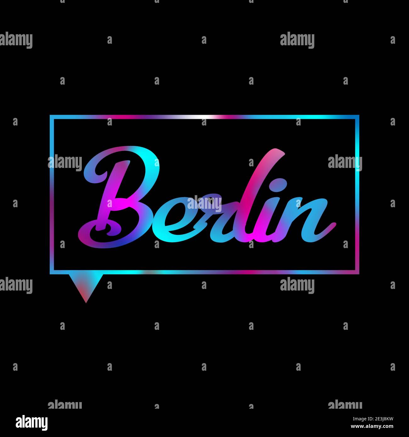 Berlin card. Capital of Germany. Hand drawn lettering background. Ink ...