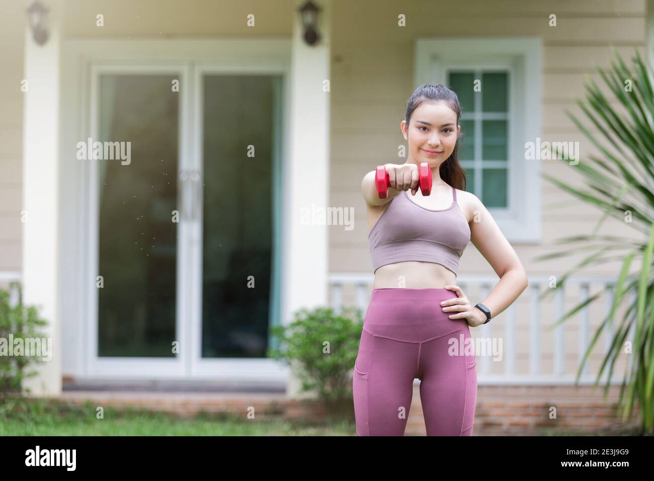 Portrait female fitness instructor hi-res stock photography and images ...