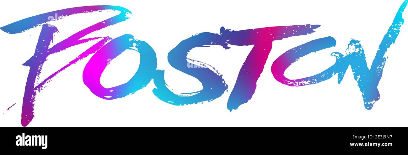 Boston hand written city name.Modern Calligraphy Hand Lettering for ...