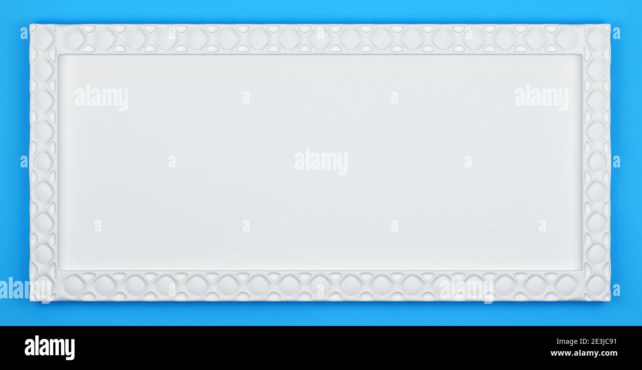 white wide picture frame front view. 3d rendering Stock Photo - Alamy