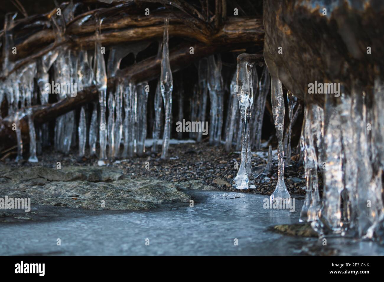 Icicle hanging from rock hi-res stock photography and images - Alamy